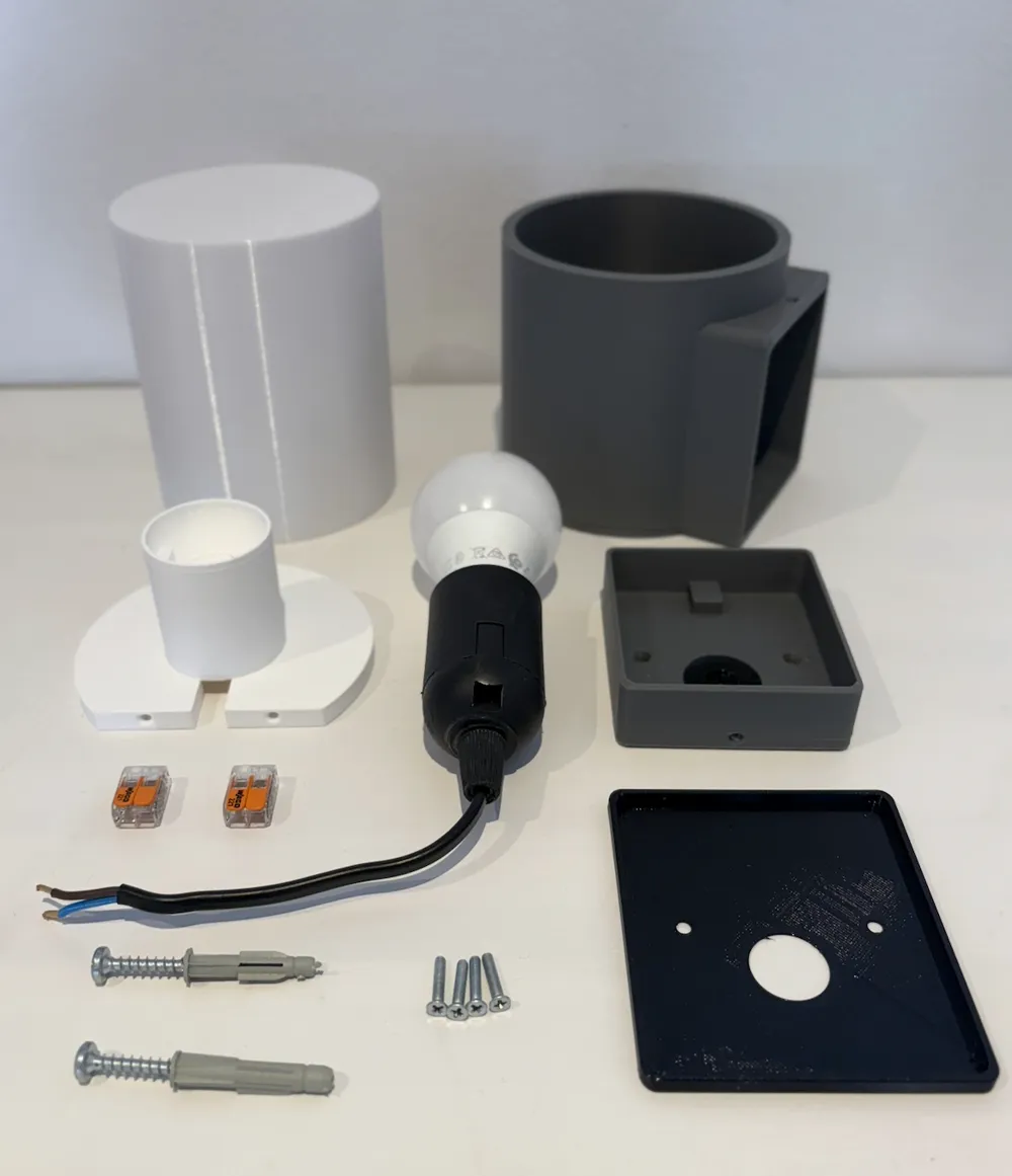 Modular Balcony Wall Lamp with E27 Socket - Free 3D Print Model ...