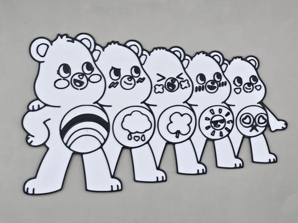 Care Bear Friends Coloring Craft - Free 3D Print Model - MakerWorld