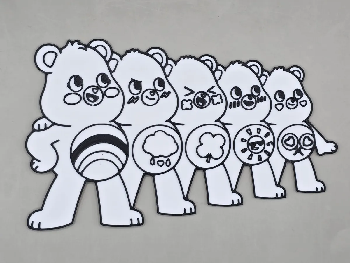 Care Bear Friends Coloring Craft - Free 3D Print Model - MakerWorld