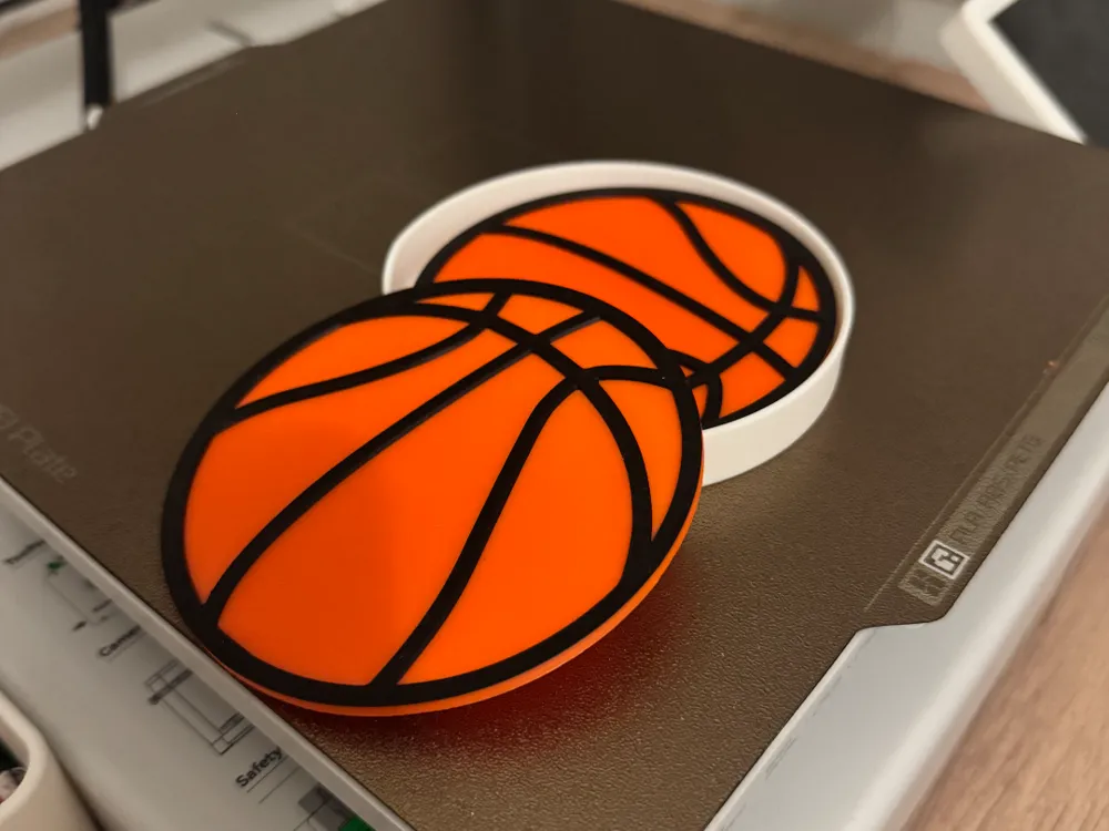 4x4 Round Basketball Coaster and Coaster Holder by ramzartAU - MakerWorld