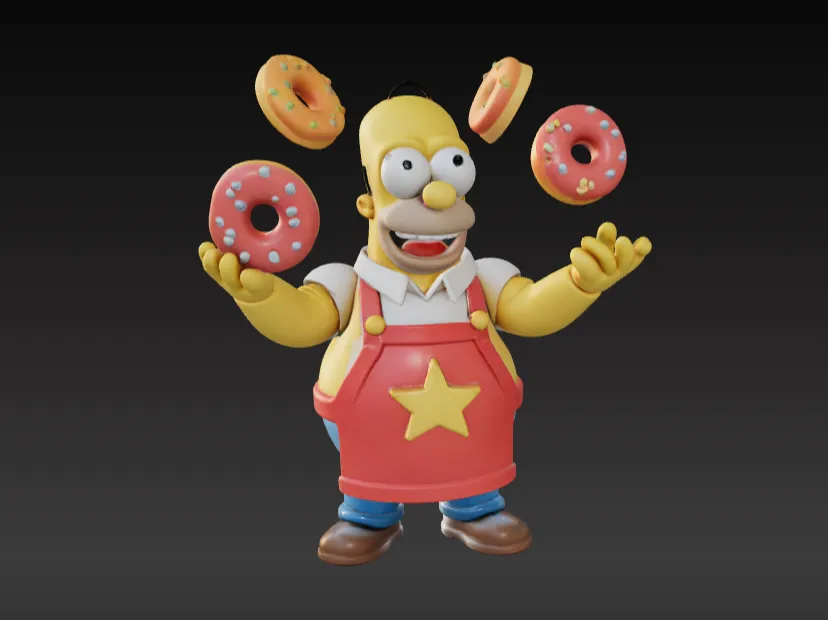 Homer Simpson als Chef Pâtissier und Jongleur von Neoflix3d - MakerWorld