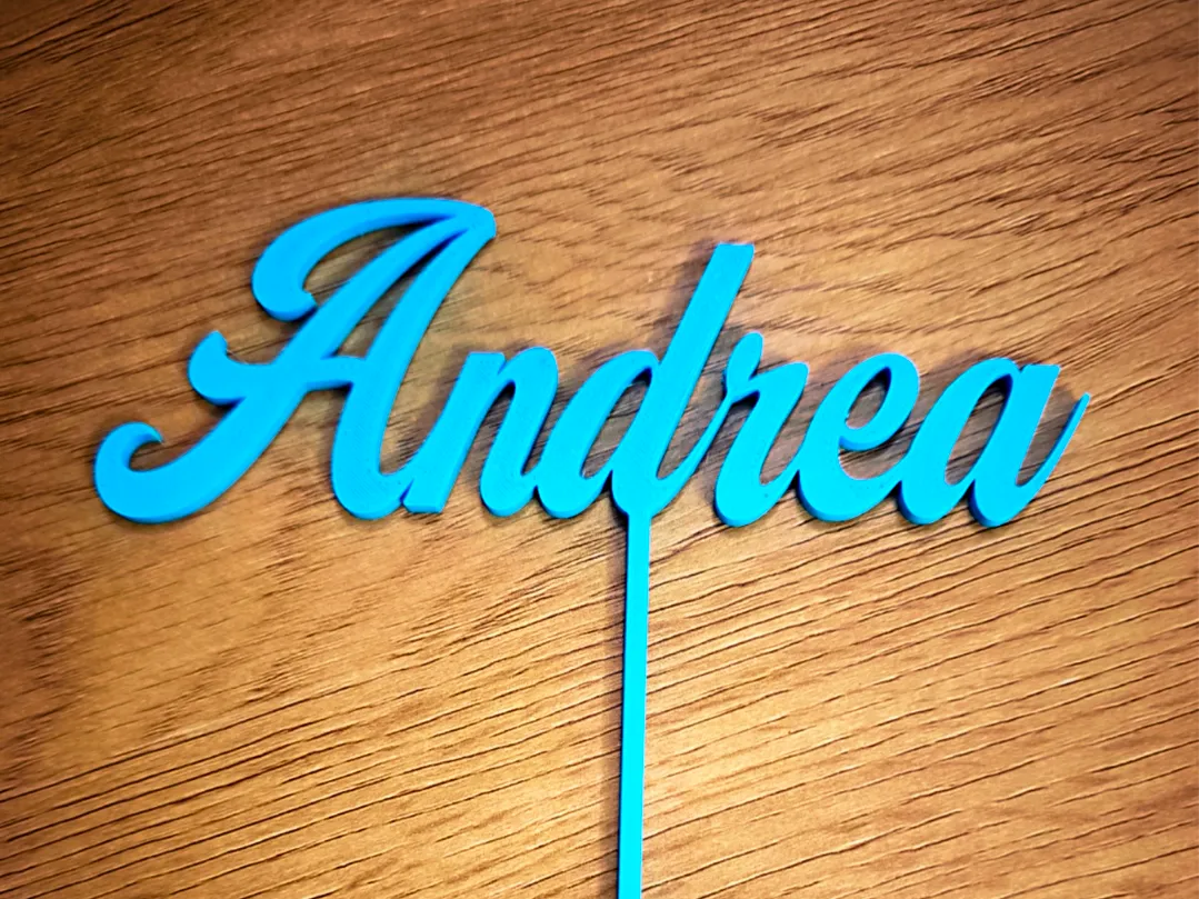 Cake topper name Andrea - Free 3D Print Model - MakerWorld