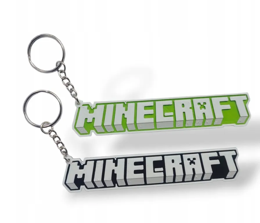 MINECRAFT Keychain double side with text by BnB 3D MakerWorld: Download ...