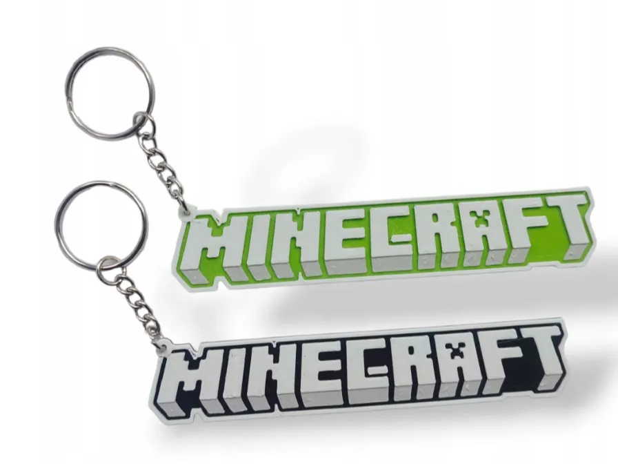 MINECRAFT Keychain double side with text by BnB 3D MakerWorld: Download ...