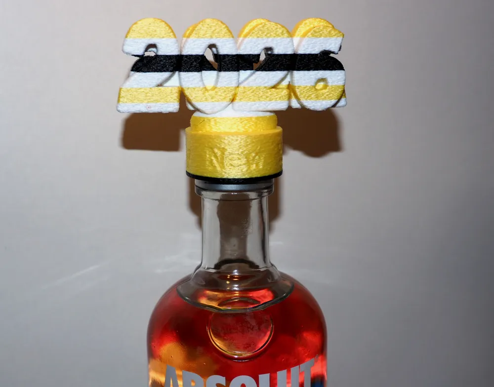 Absolut Bottle Cap Cover “2026” NEW YEAR - Free 3D Print Model - MakerWorld