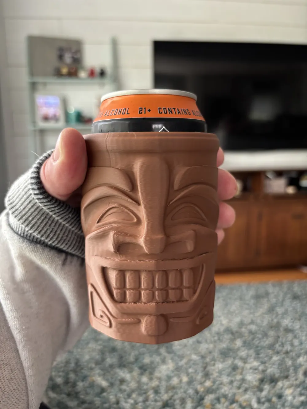 tiki can koozie - Free 3D Print Model - MakerWorld