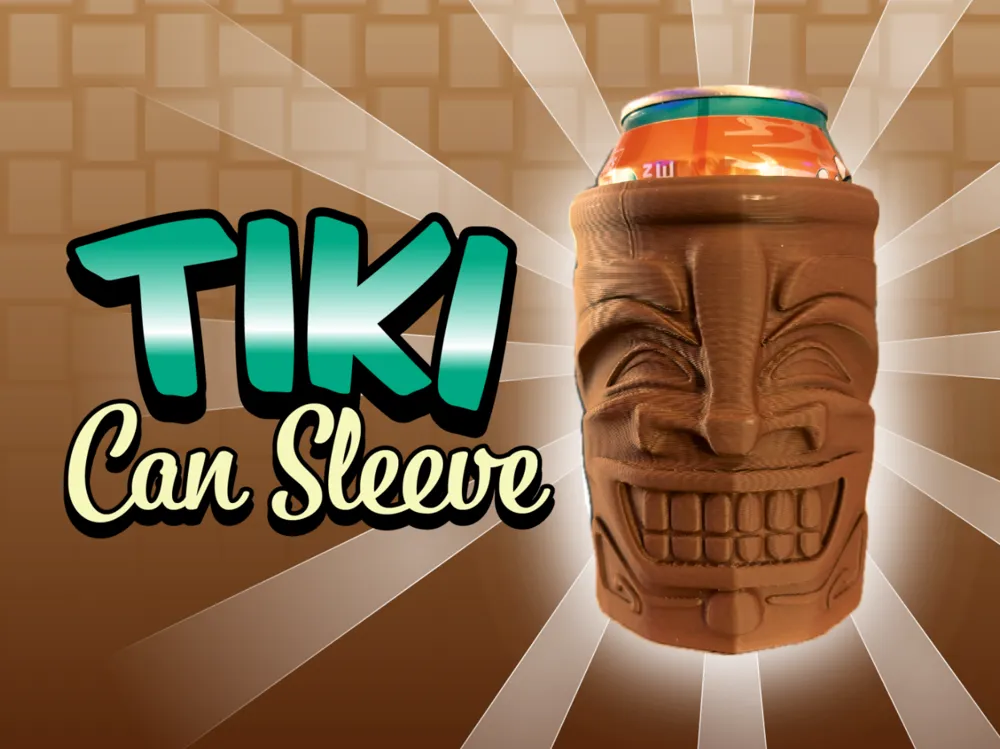 tiki can koozie - Free 3D Print Model - MakerWorld