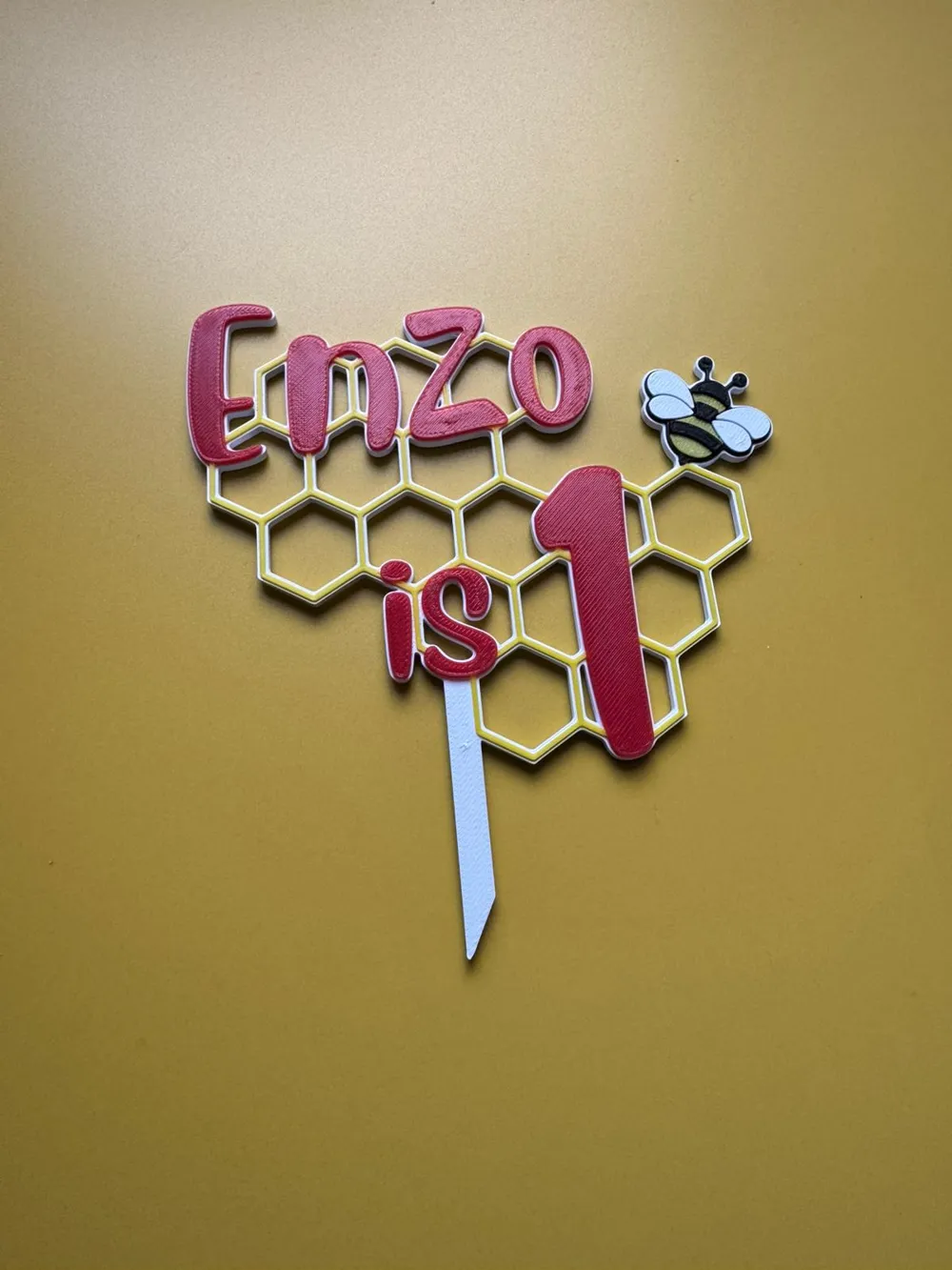 Cake Topper Enzo is 1 Bumblebee inspired - Free 3D Print Model - MakerWorld