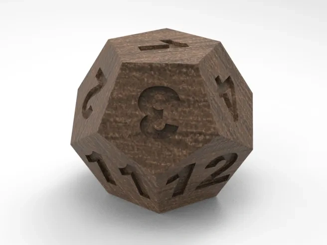 Twelve-sided die (only 8g required) by Nomo - MakerWorld