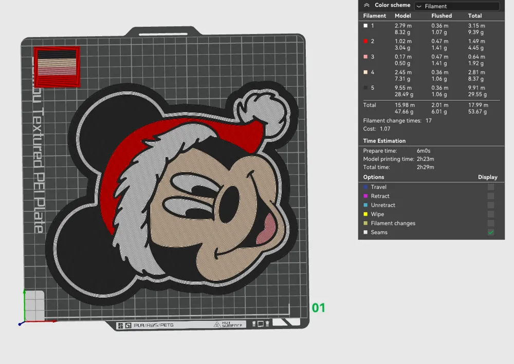 Mickey Mouse Christmas Lightbox LED Lamp - Free 3D Print Model - MakerWorld