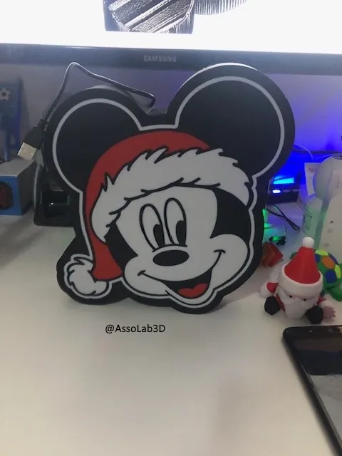 Mickey Mouse Christmas Lightbox LED Lamp - Free 3D Print Model - MakerWorld