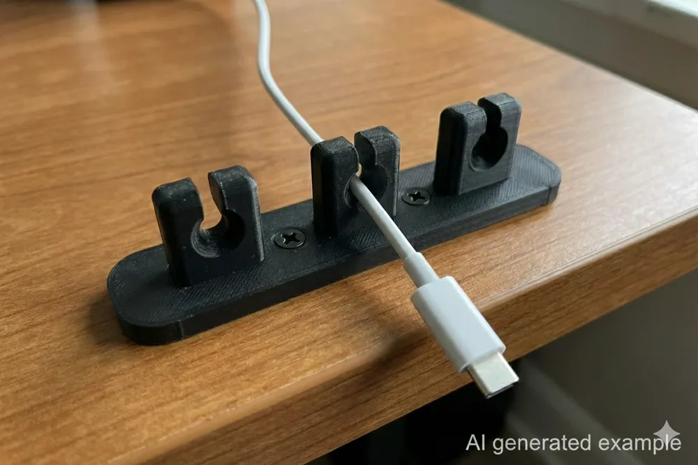 3-Slot Desk Cable Organizer – Screw Mount - Free 3D Print Model ...