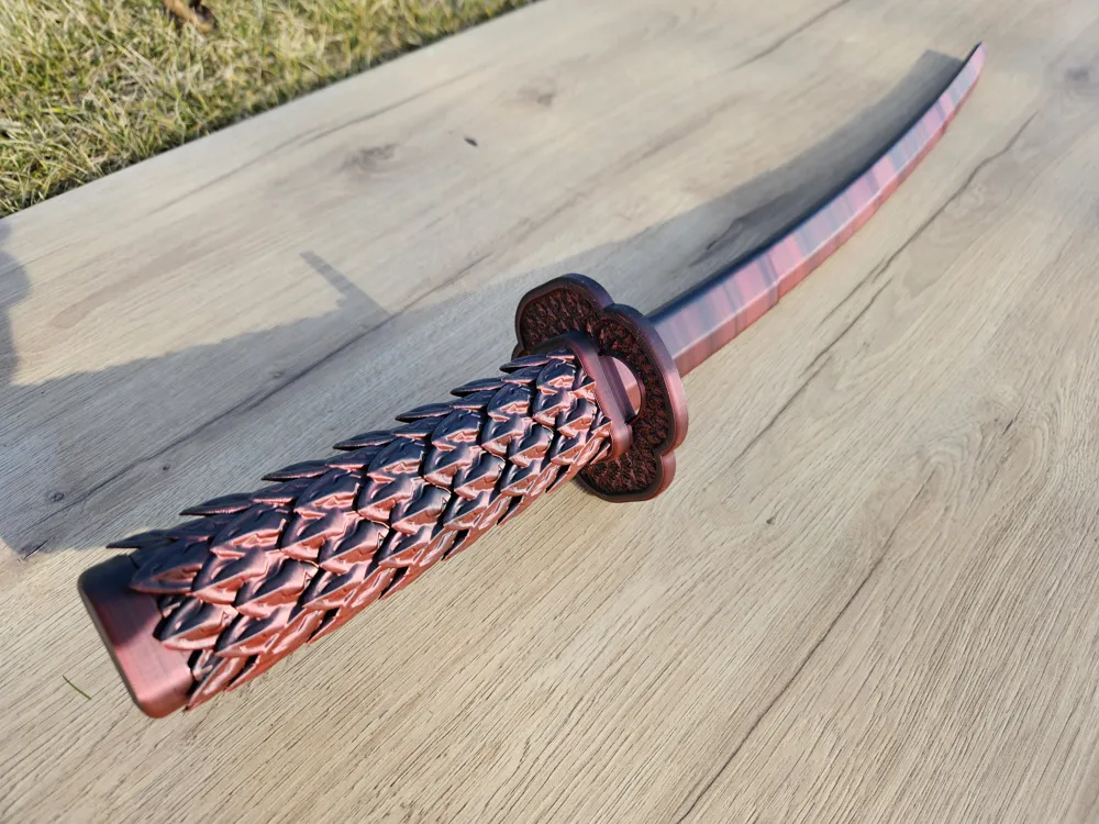 Dragon Jade Katana - Free 3D Print Model - MakerWorld
