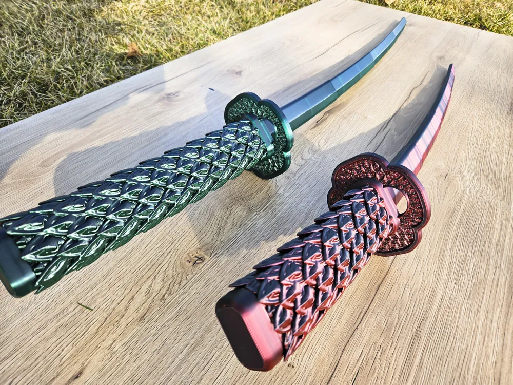 Dragon Jade Katana - Free 3D Print Model - MakerWorld
