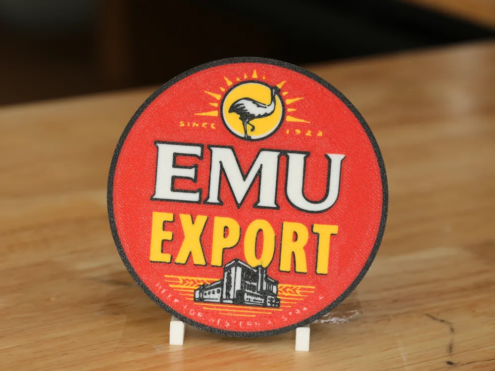 Emu Export Australian Beer 100mm Round Coaster by The 3D Print Smiths ...