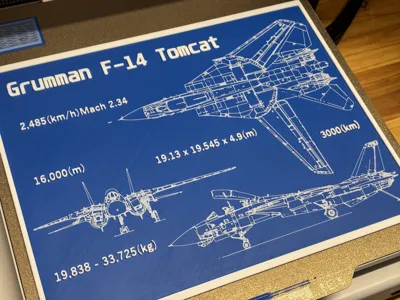 Grumman F-14 Tomcat - Blueprint - Free 3D Print Model - MakerWorld