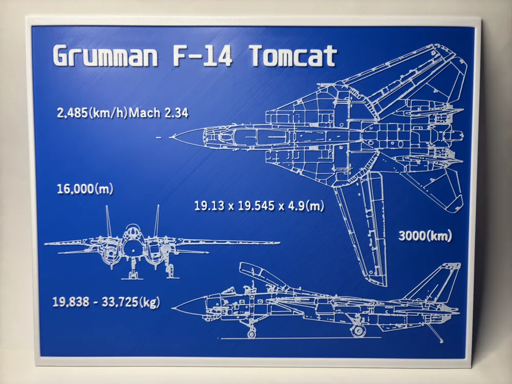 Grumman F-14 Tomcat - Blueprint - Free 3D Print Model - MakerWorld