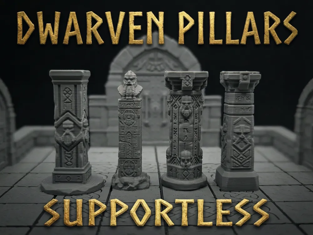 Dwarven Pillars (supportless) - Free 3D Print Model - MakerWorld