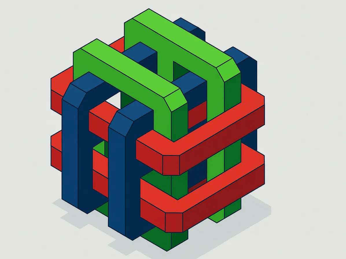 Interlock Cube Puzzle (6 pieces) - Free 3D Print Model - MakerWorld