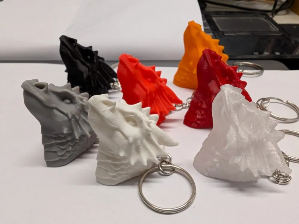 Dragon Head Keychain – easy and fast to print - Free 3D Print Model ...