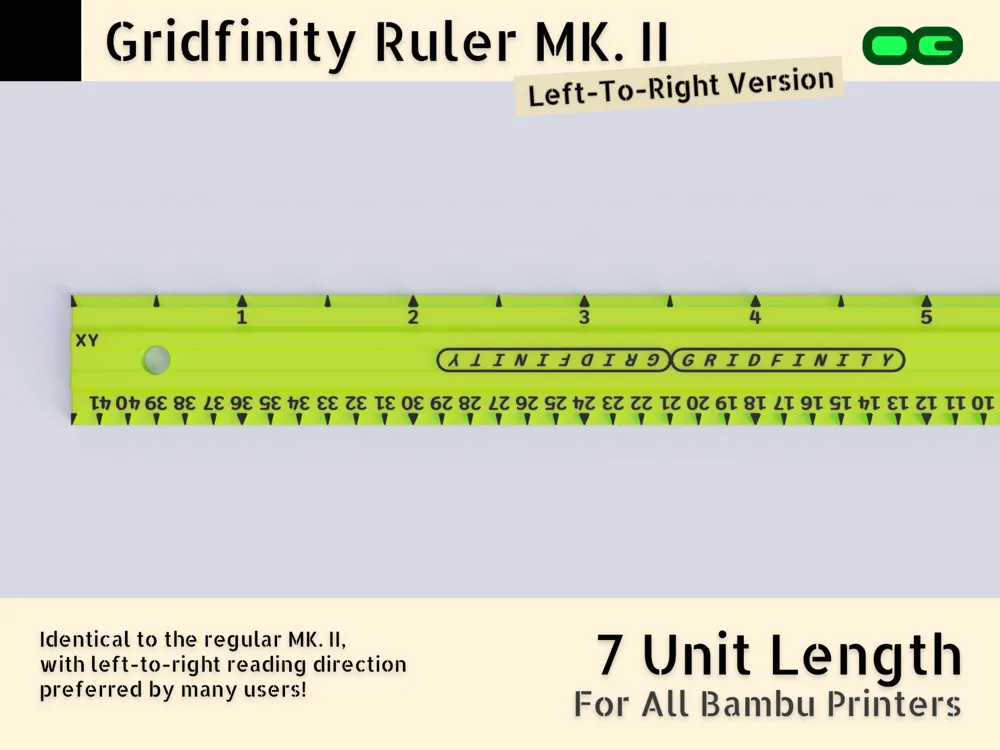 Gridfinity Ruler MKII LTR Version [7 Unit Length] - Free 3D Print Model ...