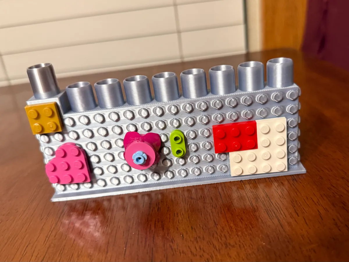 Brick Buildable Menorah - Free 3D Print Model - MakerWorld