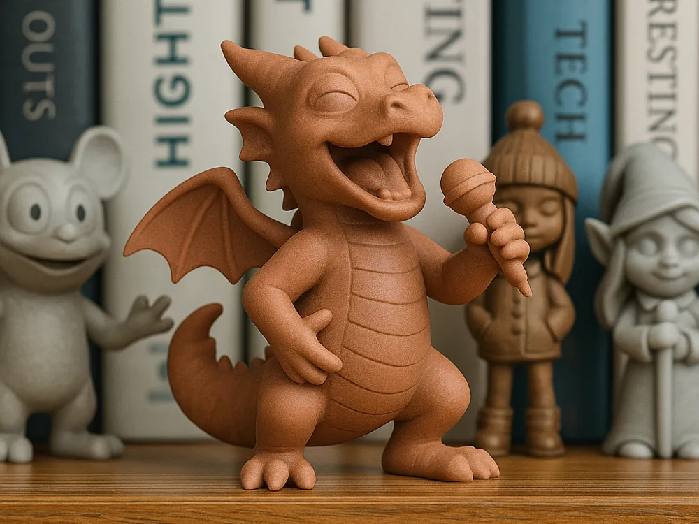 Singing Dragon Figurine Cute Standing Dragon - Free 3D Print Model ...