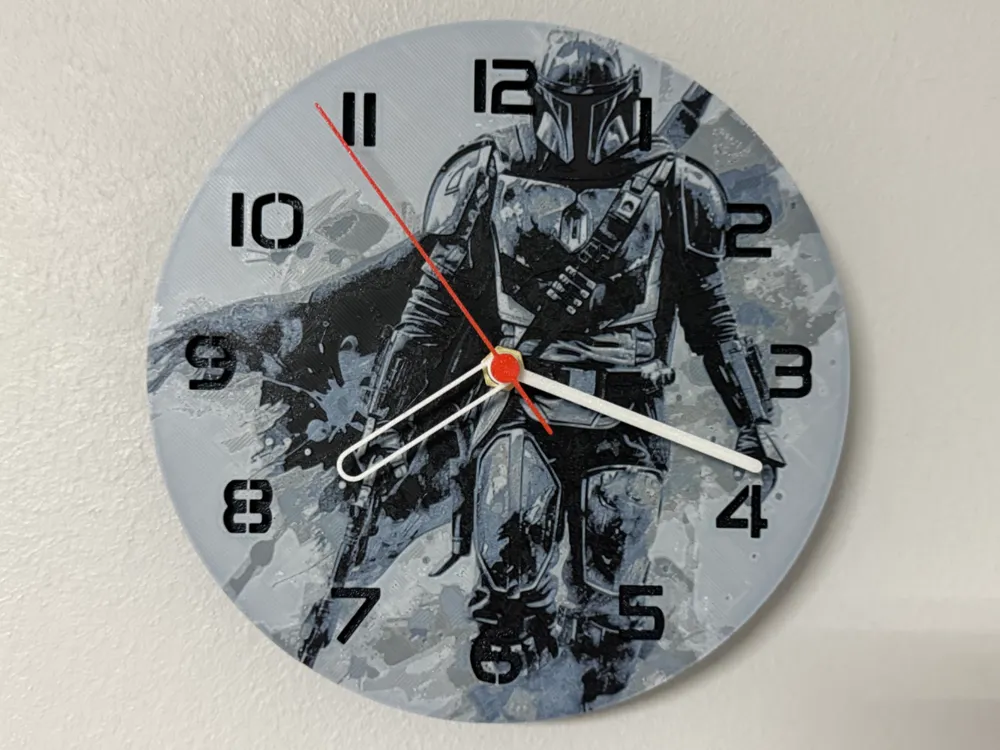 Wall / Desk Clock Star Wars Mandalorian HueForge Remixed by cP3D ...