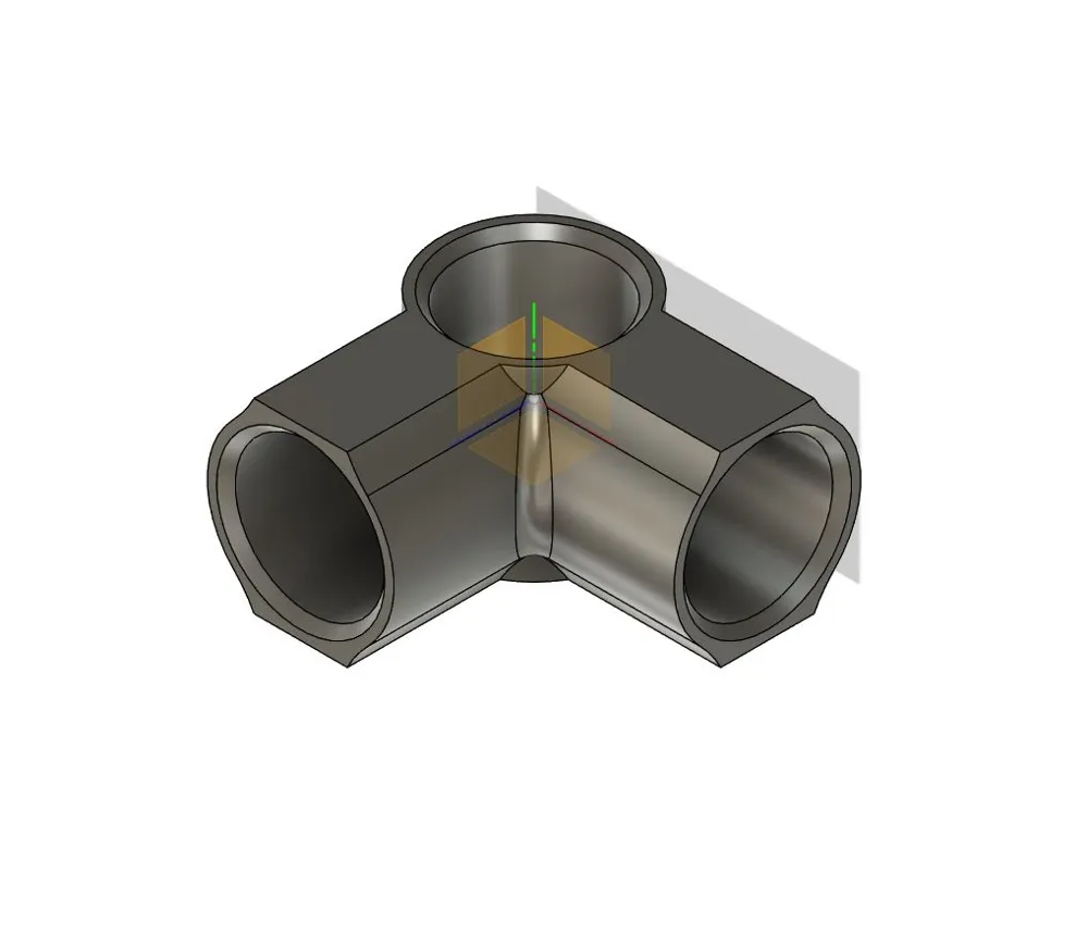 3-way elbow for wooden shelf by Many24 - MakerWorld