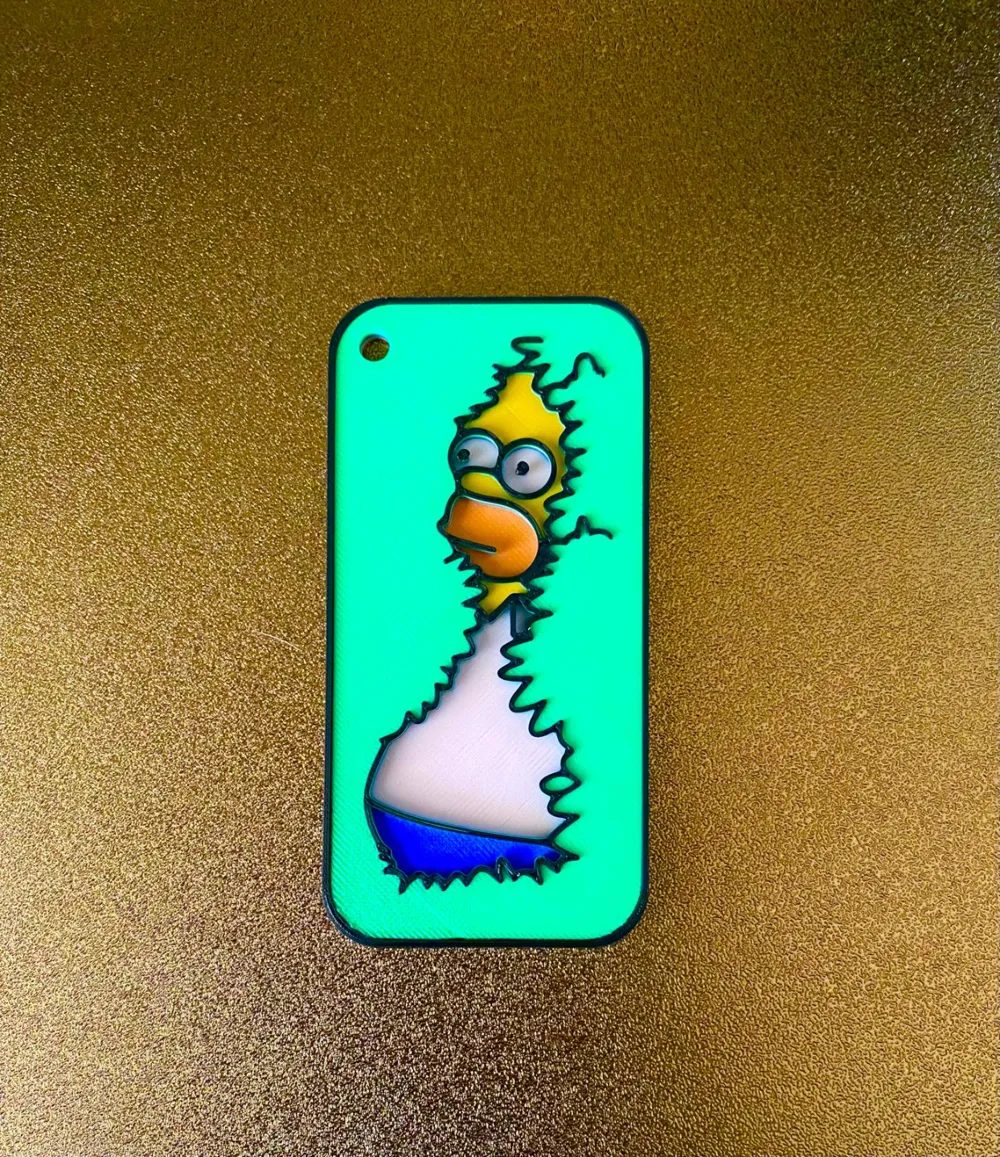 Homer Simpson Springfield hedge Keychain by LorenzCR - MakerWorld