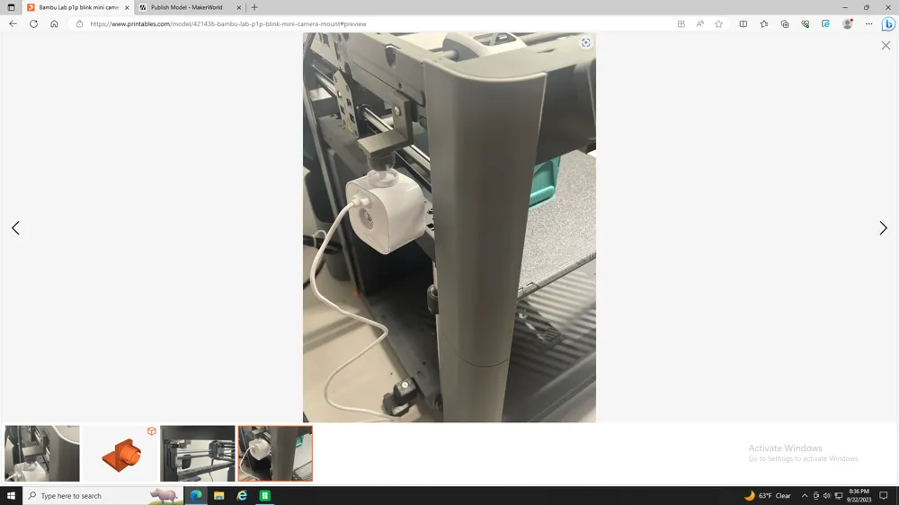 bambu lab p1p blink camera mount by merc20 - MakerWorld