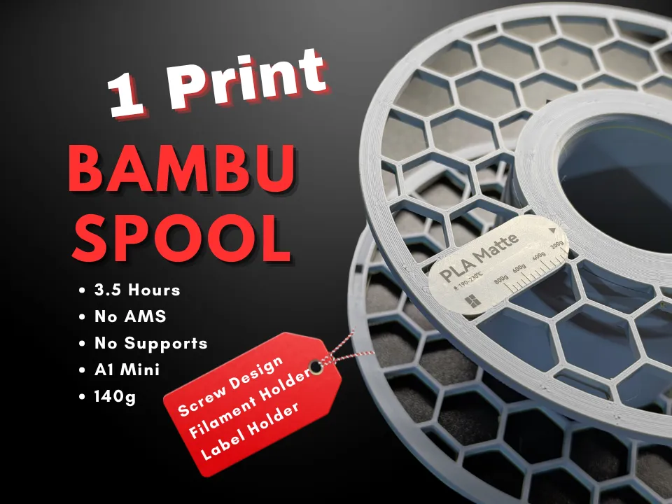 1 Print Bambu Lab Reusable Spool by Mass Maker 3D MakerWorld: Download ...