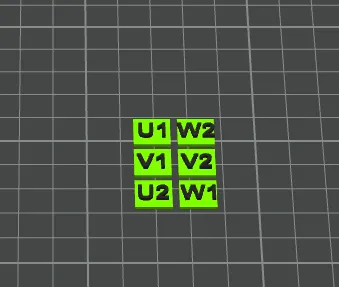 Placa de bornes del motor Designaciones (U1/U2-V1/V2-W1/W2) por Schnipper24 - MakerWorld