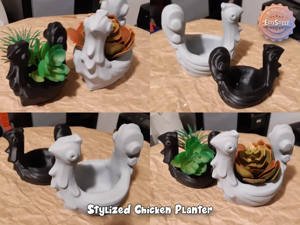Stylized Chicken Planter by EzzySziggy MakerWorld: Download Free 3D Models