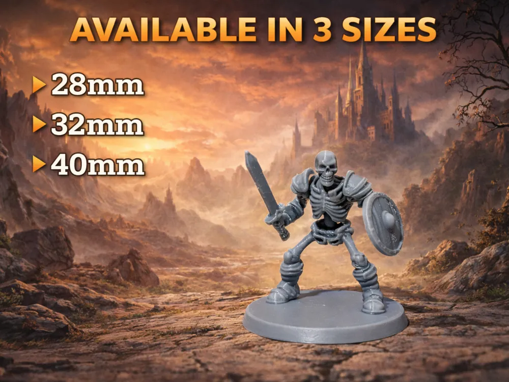 Skeleton warrior with shield - DND miniature - Free 3D Print Model ...
