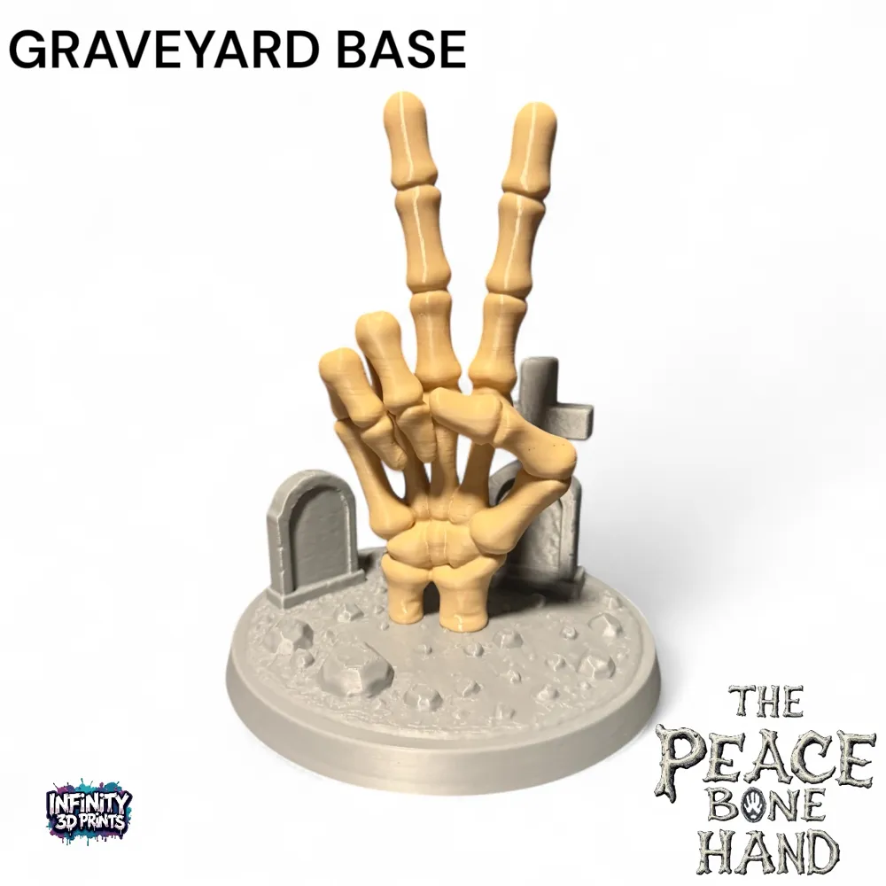 THE PEACE BONE HAND - WITH BASES by INFINITY 3D PRINTS MakerWorld ...