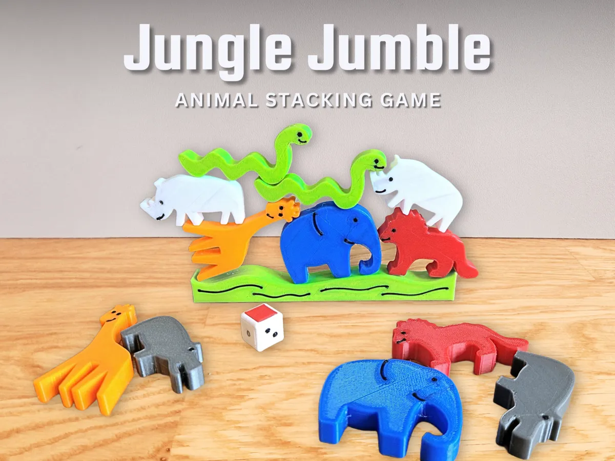 Jungle Jumble: Animal Stacking Game - Free 3D Print Model - MakerWorld