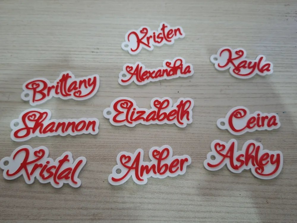Keychain name Letter K - Love stile - Name Tag - Free 3D Print Model ...