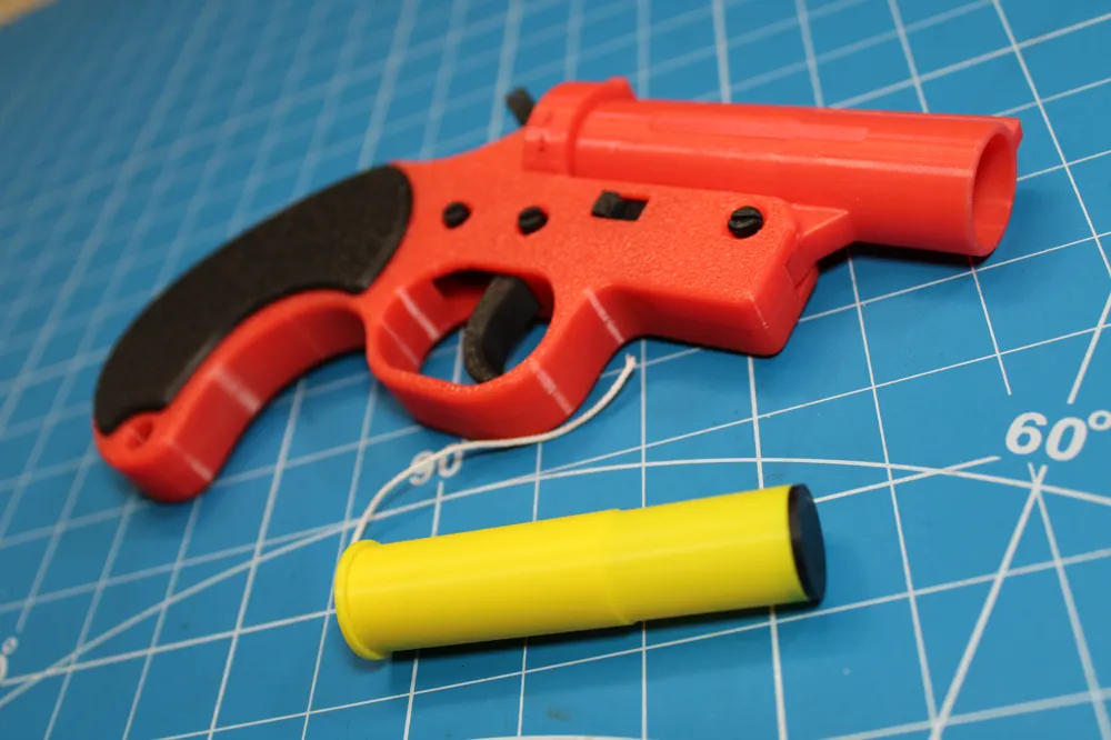 Full 3D Printed Party Popper Flare gun - Free 3D Print Model - MakerWorld