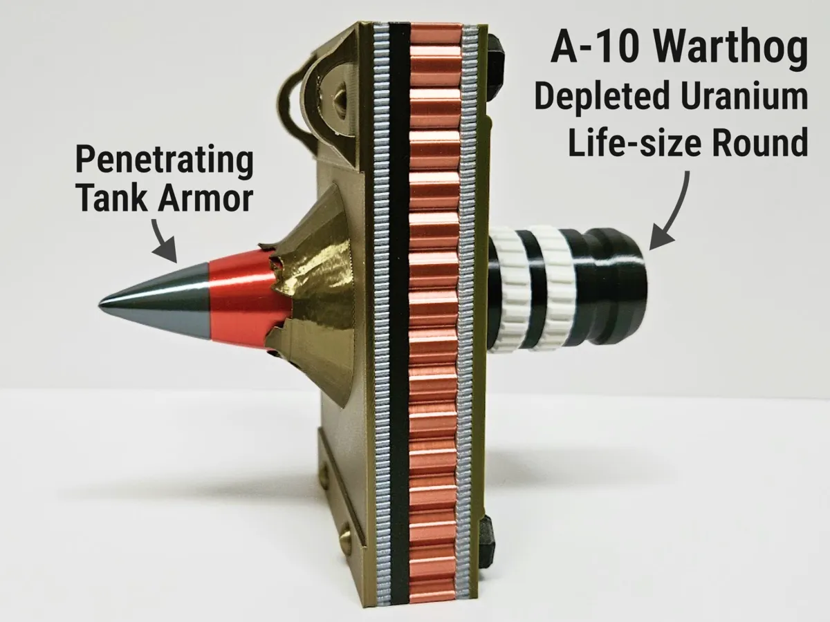 A-10 Warthog Tank Armor Penetration Cross Section - Free 3D Print Model ...