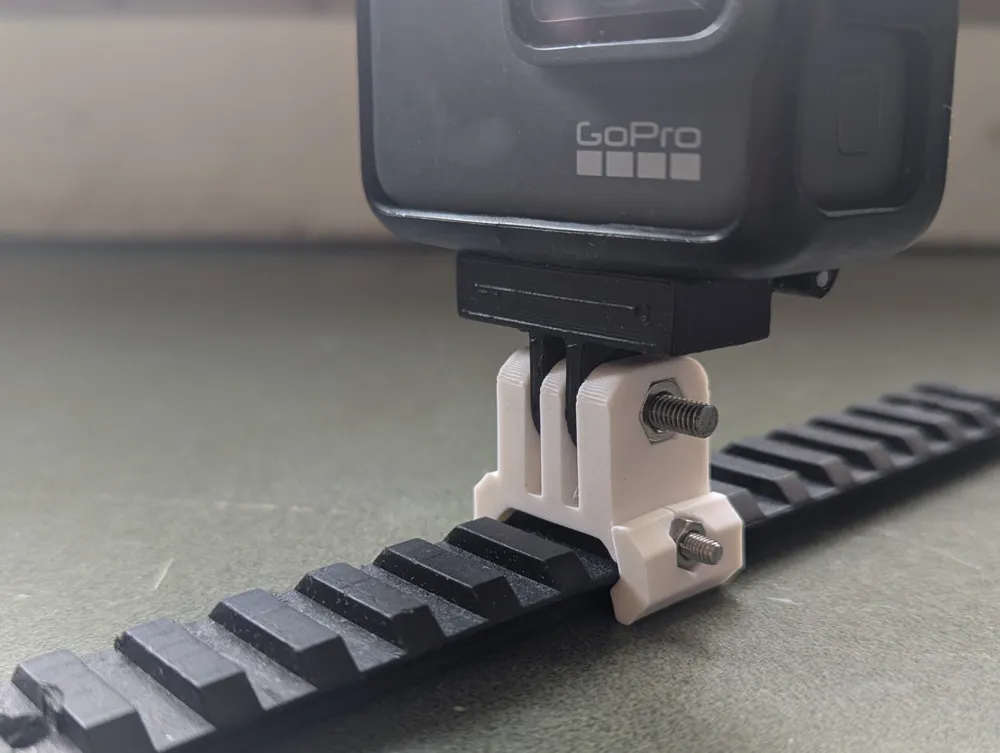 pic rail gopro mount - Free 3D Print Model - MakerWorld