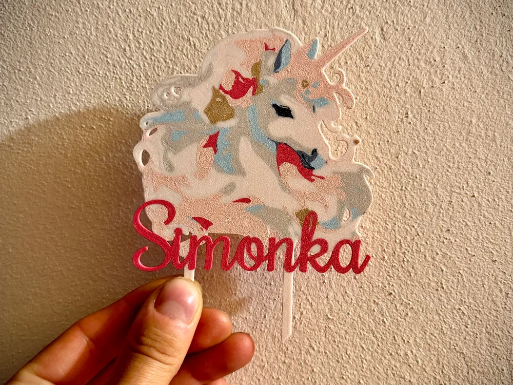 Cake topper unicorn Simonka by martinkobela - MakerWorld