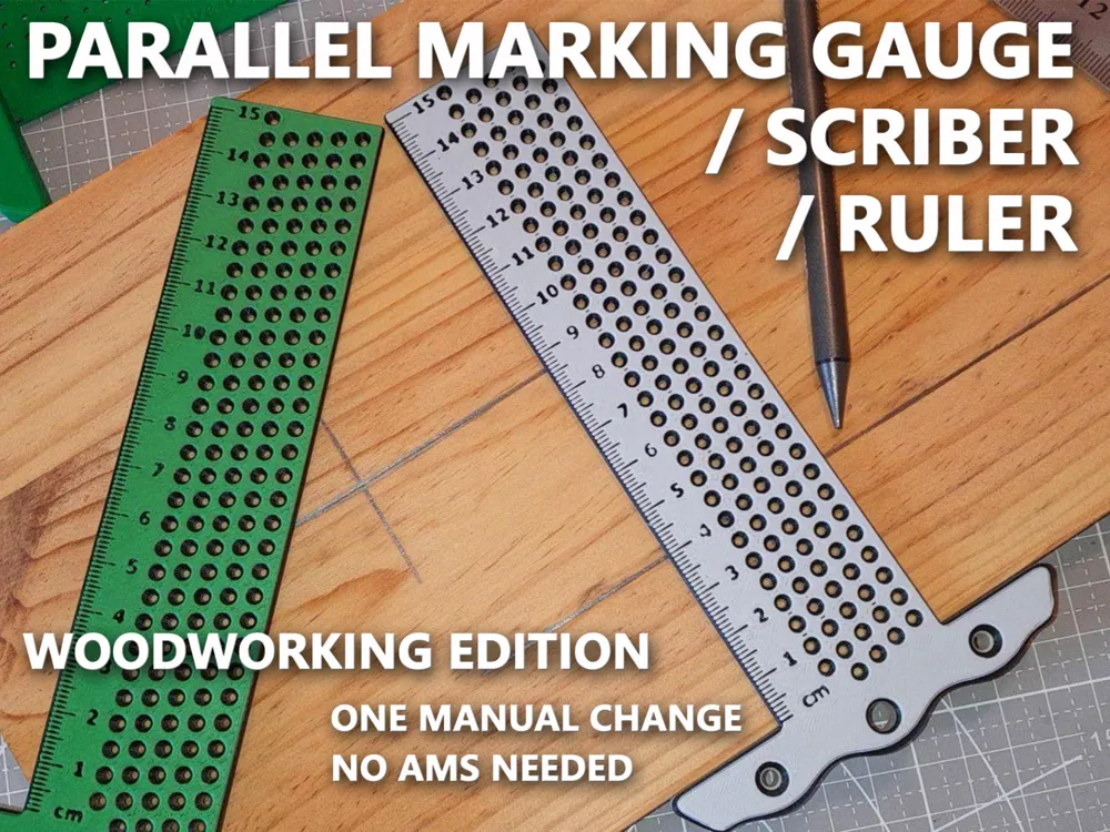 Parallel Marking Gauge / Scriber / Ruler - Free 3D Print Model - MakerWorld