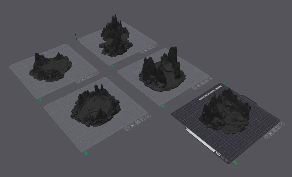 Rocky cave style Table top terrain set - Free 3D Print Model - MakerWorld