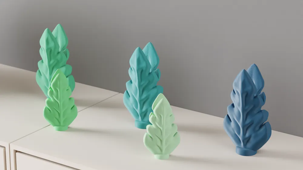 Elegant Vase. Leaf design stem vase. by Abstractia Design - MakerWorld