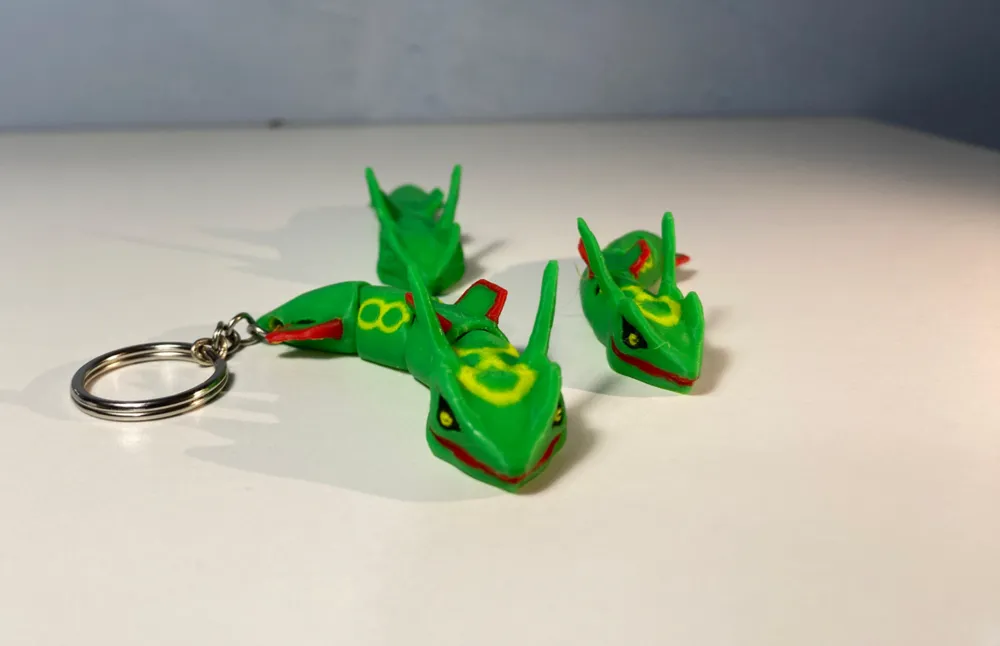 Mini Flexi Rayquaza Keychain Print in Place by Big Simi MakerWorld ...