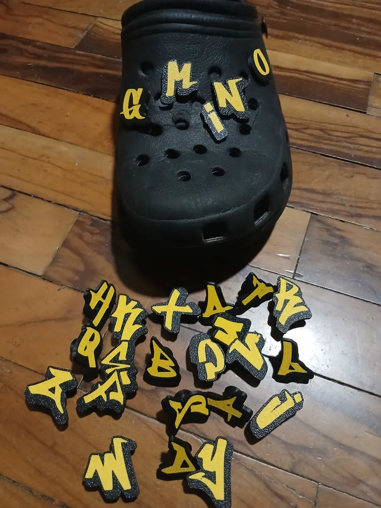 Graffiti Alphabet Crocs Charm Jibbitz - Free 3D Print Model - MakerWorld