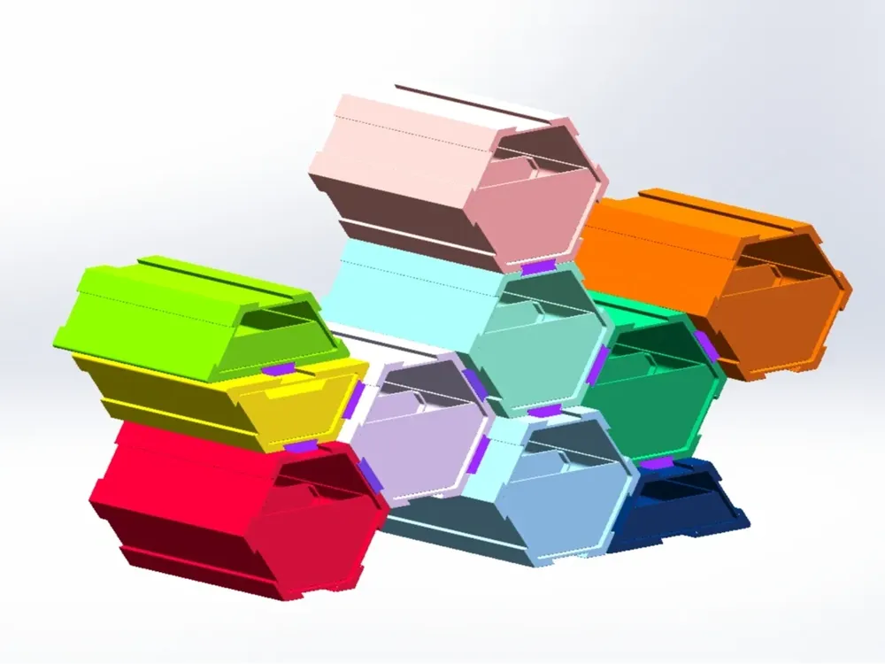 Hexagon drawer stitching storage box by XiaoXie - MakerWorld