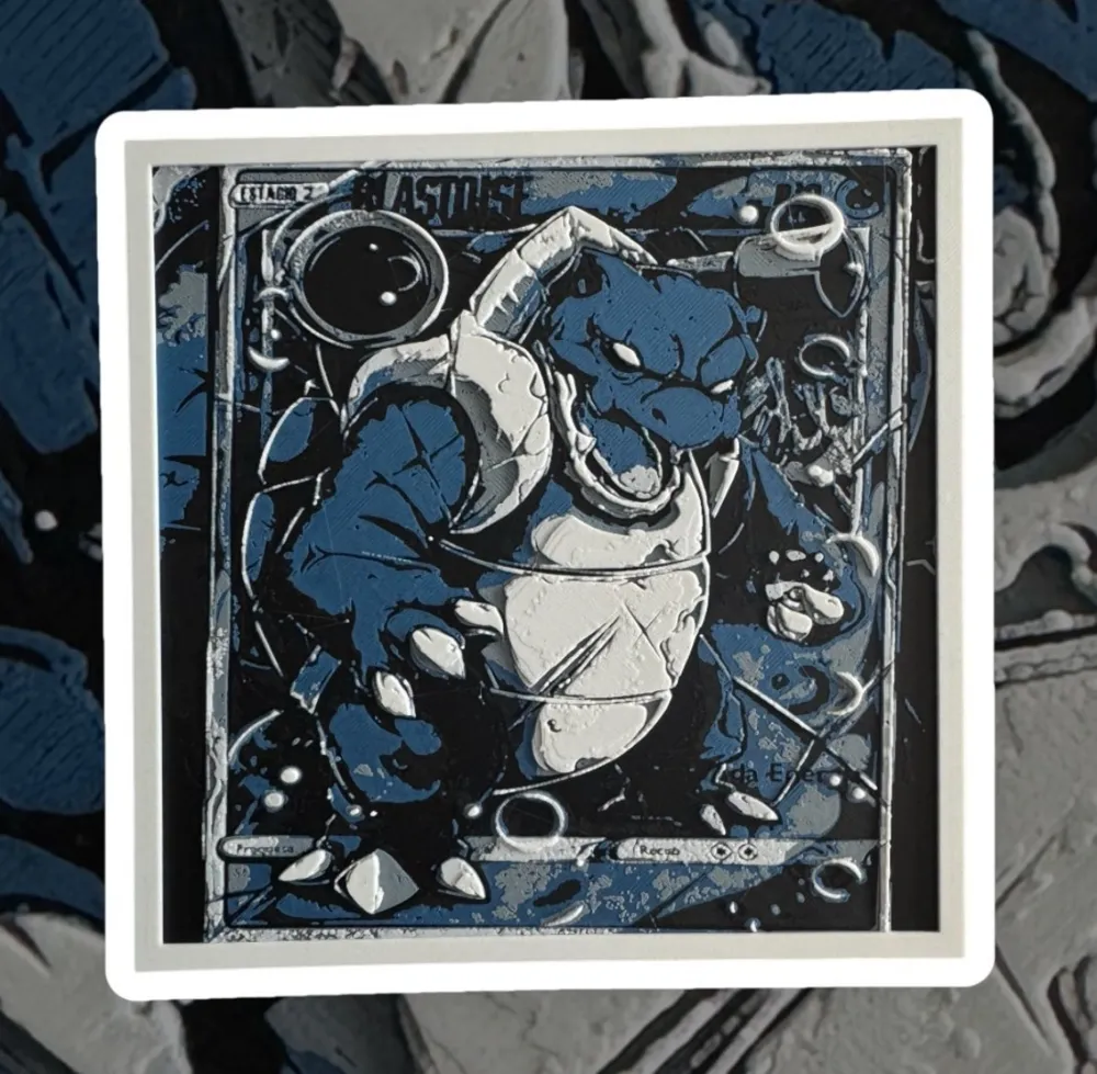 Blastoise Pokemon Card Back Ground by JJ_3D - MakerWorld