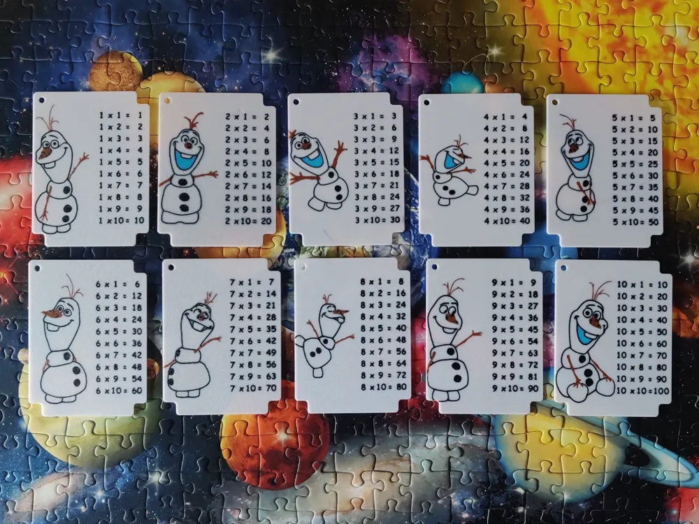 Multiplication Cards – Olaf (Frozen Theme) - Free 3D Print Model ...